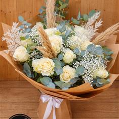 Show Stopper White Rose Bouquet